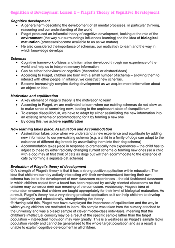 AQA A Level Psychology - Cognition & Development Bundle | Teaching ...