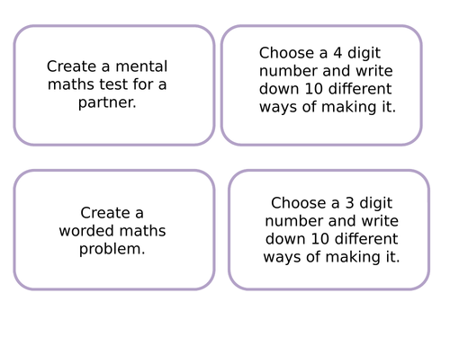 Maths Fast Finisher Cards | Teaching Resources