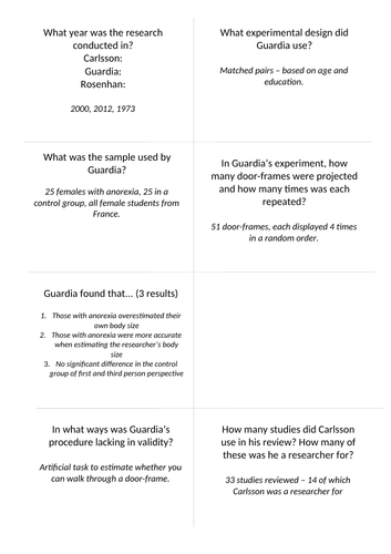 Edexcel A Level Psychology Clinical Psychology revision quiz cards ...