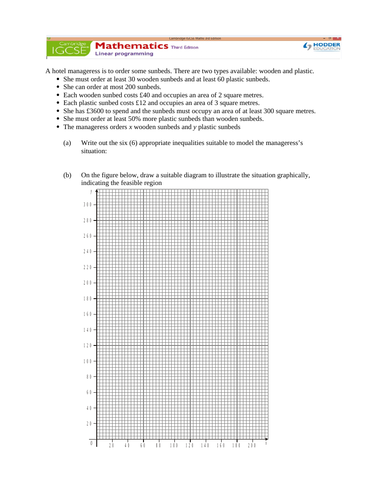 Linear Programming Complete Board Work Resources and IGCSE Exam Style ... Linear Programming Complete Board Work Resources and IGCSE Exam Style ...
