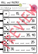 Roll and Multiply Multiplication Dice Game: 5 Times Table | Teaching ...