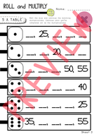 Roll and Multiply Multiplication Dice Game: 5 Times Table | Teaching ...