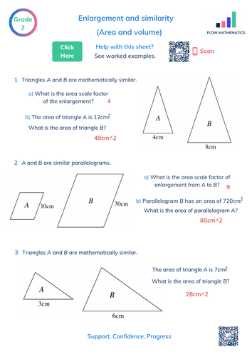 Enlargement (area & volume) Higher GCSE | Teaching Resources