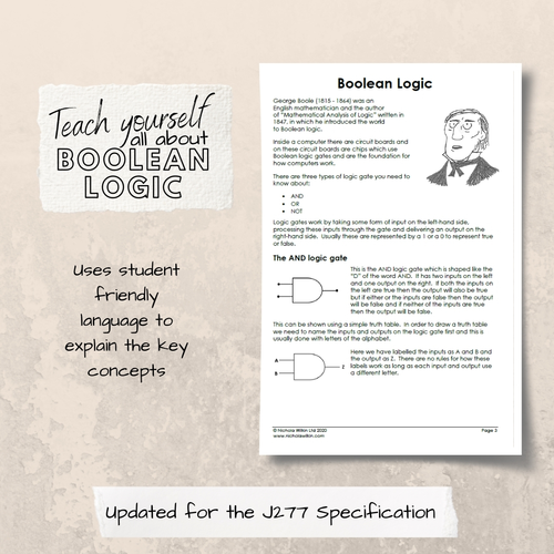Boolean Logic OCR GCSE Computer Science Workbook (J277) | Teaching ...