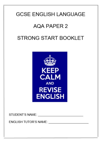 GCSE English Language P2, Q1 pack | Teaching Resources
