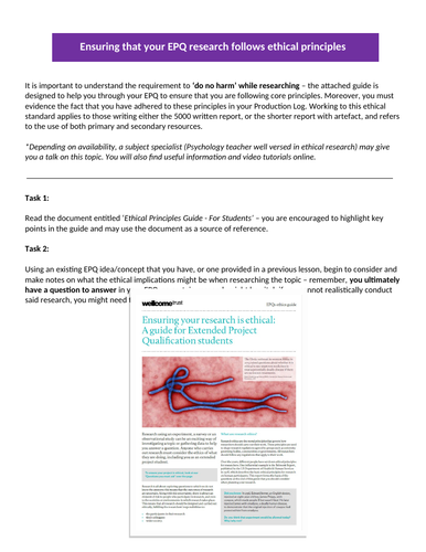 Complete Set of Resources for 'Taught Skills Programme' - EPQ (Extended ...