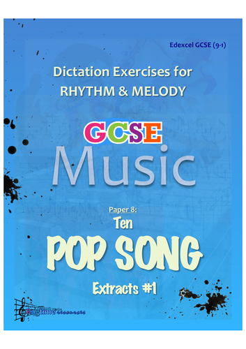 DICTATION - RHYTHM & MELODY PAPER #8 [POP MUSIC #1] | Teaching Resources