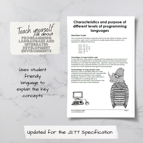 Programming Languages and IDEs OCR GCSE Computer Science Workbook (J277) | Teaching Resources