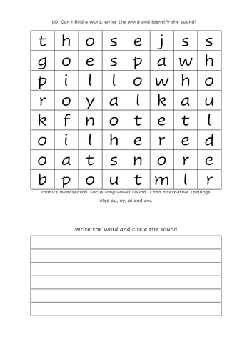 Long Vowel Sound Wordsearches X 5 | Teaching Resources