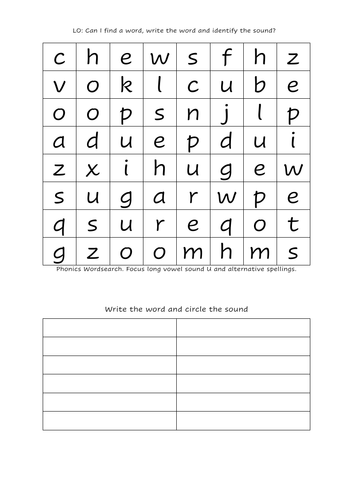 Long Vowel Sound Wordsearches X 5 | Teaching Resources