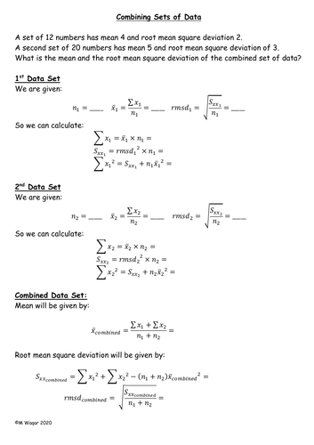 Combining 2 Sets of Data (mean and rmsd) | Teaching Resources Combining 2 Sets of Data (mean and rmsd) | Teaching Resources
