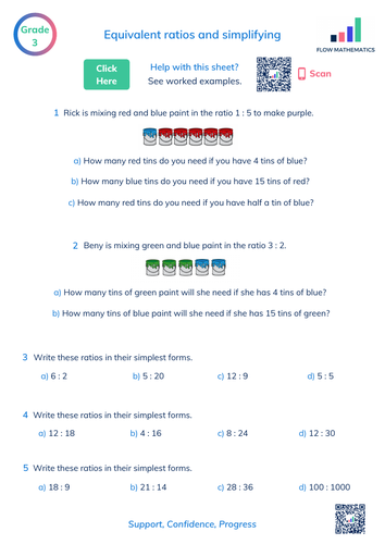 Equivalent ratios and simplifying | Teaching Resources