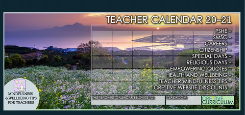 Teacher Calendar of Special Days | Teaching Resources