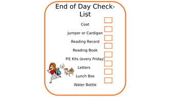 End of Day Check-List | Teaching Resources
