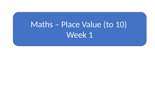 Year 1 Maths Place Value Week 1 Autumn | Teaching Resources