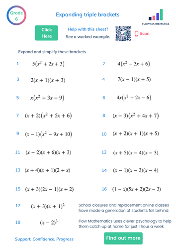 Expanding triple brackets | Teaching Resources