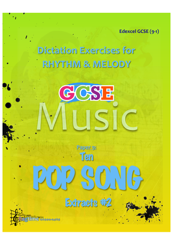 DICTATION - RHYTHM & MELODY PAPER #9 [POP MUSIC #2] | Teaching Resources