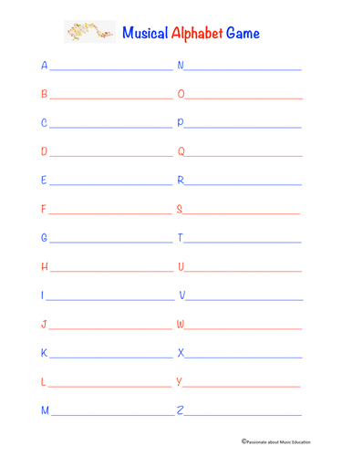 Musical Alphabet Games - fun music starter activity | Teaching Resources