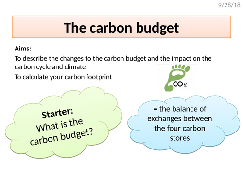 The carbon budget (carbon cycles) | Teaching Resources