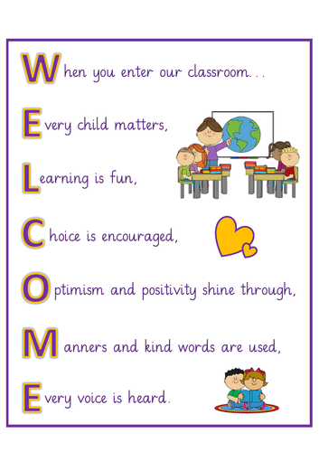 Welcome to our Classroom Sign | Teaching Resources
