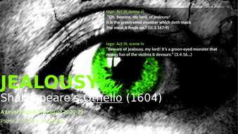 Othello - Jealousy | Teaching Resources