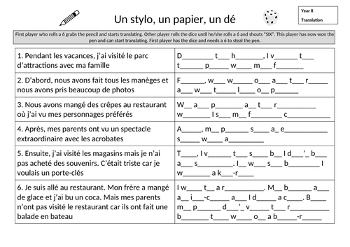 Year 8 French - Dynamo 2 - Module 1 Les Vacances | Teaching Resources