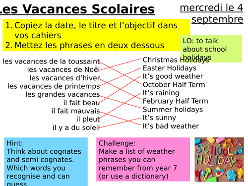 Year 8 French - Dynamo 2 - Module 1 Les Vacances | Teaching Resources