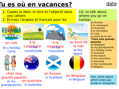 Year 8 French - Dynamo 2 - Module 1 Les Vacances | Teaching Resources