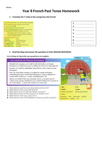 Year 8 French - Dynamo 2 - Module 1 Les Vacances | Teaching Resources