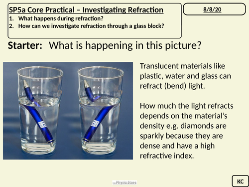 Ks4 Gcse Physics Edexcel Sp5a Core Practical Investigating Refraction