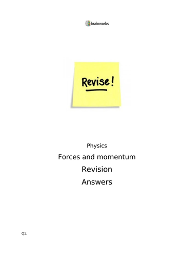 Forces and momentum Revision - past paper questions and answers ...