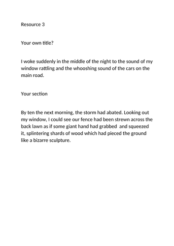 Edexcel International GCSE English Language: Imaginative Writing Unit ...