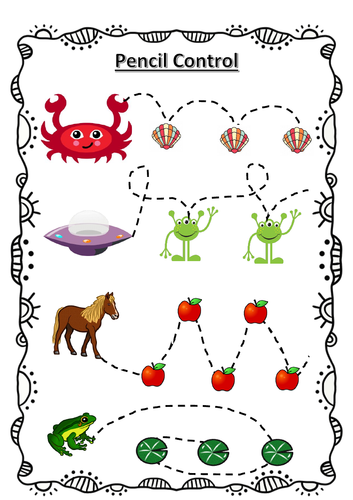 Pencil Control Worksheets x6 | Teaching Resources