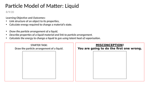 Particle Model of Matter - Liquid Lesson | Teaching Resources