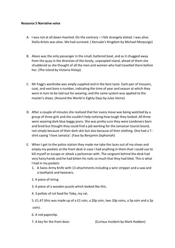 Edexcel English Language GCSE Paper 1: Imaginative Writing Unit ...