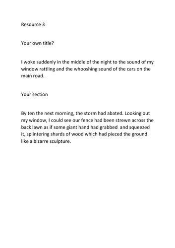 Edexcel English Language GCSE Paper 1: Imaginative Writing Unit ...