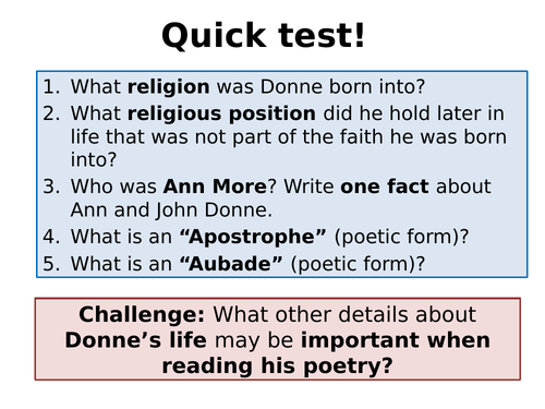 English Literature Metaphysical Poetry SoW A Level KS5 | Teaching Resources