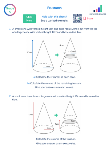 Volume and surface area of frustums | Teaching Resources