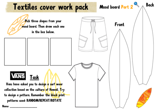 Cover work - Hawaii culture/Surf wear designs | Teaching Resources