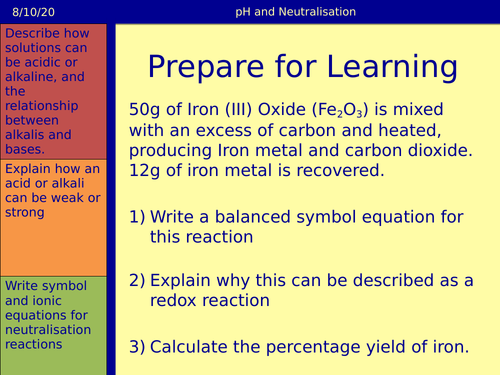 pH and Neutralisation - Full Lesson PowerPoint (Print Free Lesson ...