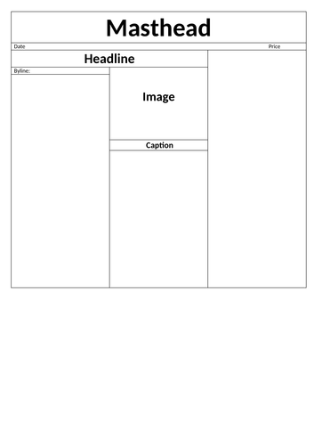 KS2 KS3 Newspaper Front Page | Teaching Resources
