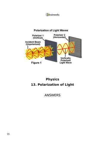 A/AS Level - Polarization of light - past paper questions with answers ...