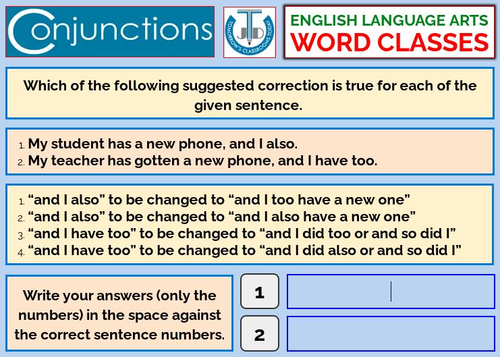CONJUNCTION TYPES: 73 BOOM CARDS | Teaching Resources