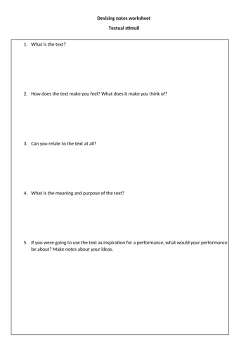 GCSE drama devising stimuli prompts | Teaching Resources