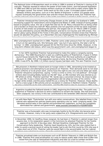 Edexcel A Level UK Politics Lessons 92-93 (Margaret Thatcher ...