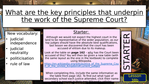 Edexcel A Level UK Politics Lessons 114-115 (The Supreme Court ...
