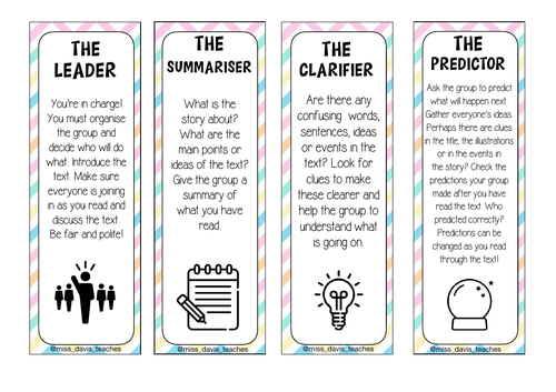 Reciprocal Reading Bookmarks | Teaching Resources