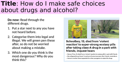 Drugs and alcohol (2020 PSHCE) | Teaching Resources