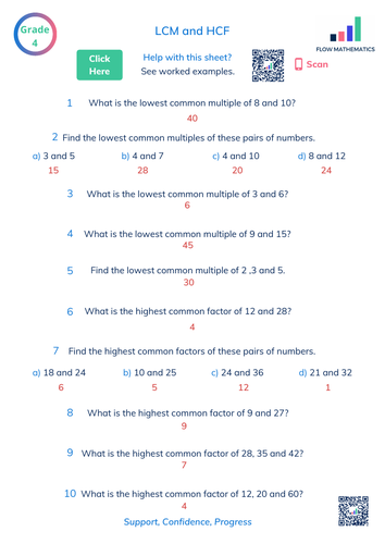 HCF and LCM | Teaching Resources