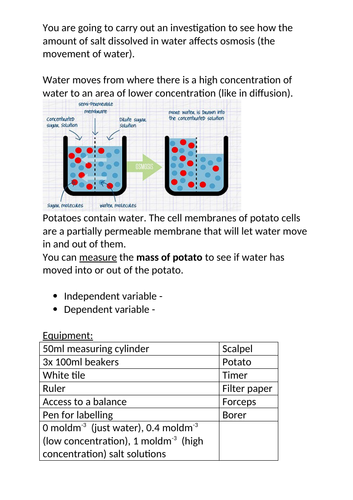 L10 & 11 Investigating osmosis | Teaching Resources